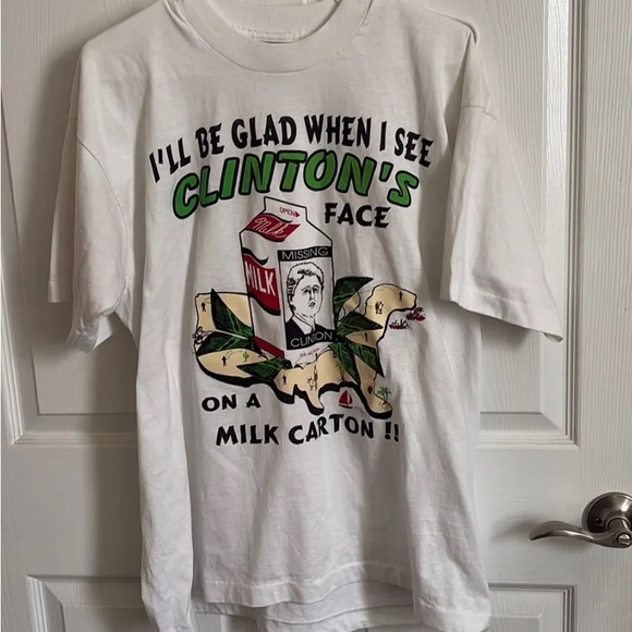 Fruit of the Loom | Shirts | Vintage Bill Clinton Milk Carton Tee ...